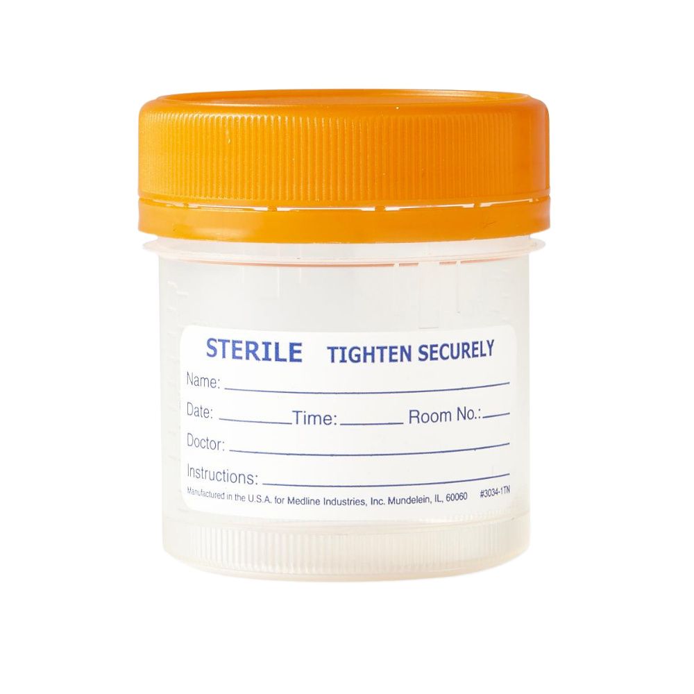 Medline Wide-Mouth Click-N-Close Pneumatic Tube-Safe Specimen Container