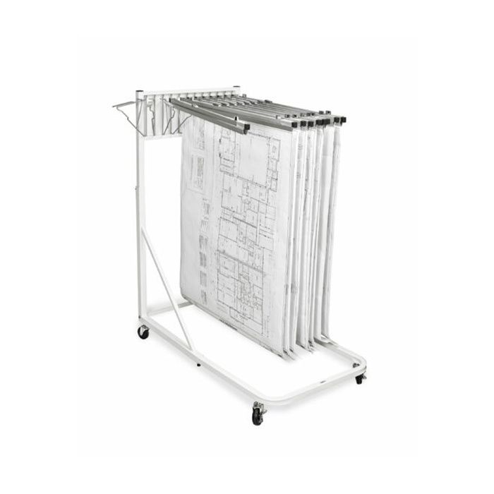 AdirOffice Vertical File Rolling Stand With 12 Brackets