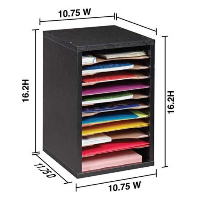AdirOffice Wooden Vertical Compartment Paper Sorter