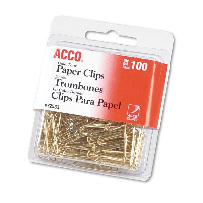 ACCO Gold Tone Paper Clips