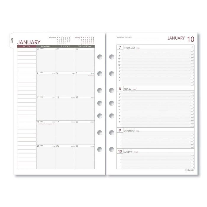 AT-A-GLANCE Day Runner Weekly Planning Pages Refill