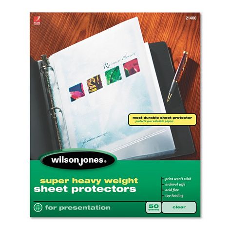 Wilson Jones Super Heavy Sheet Protectors