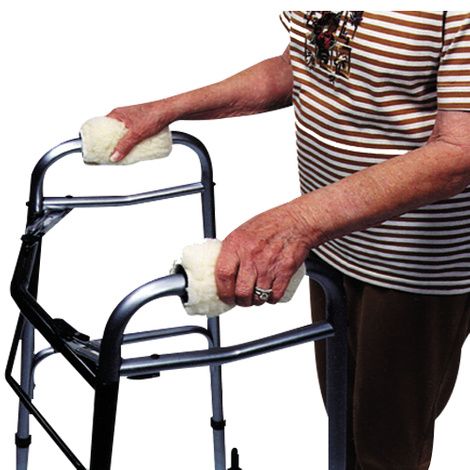Essential Medical Sheepette Synthetic Lambskin Walker Grip Covers