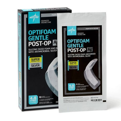 Medline Optifoam Gentle Antimicrobial Post-Op Strips | Foam Dressings