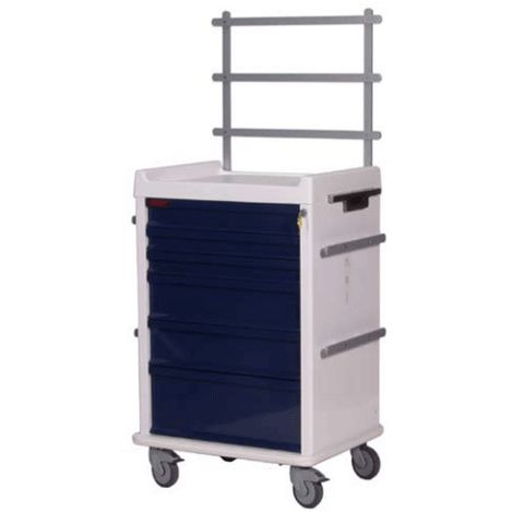 Harloff MRI-Conditional Six Drawer Anesthesia Cart With Key Lock