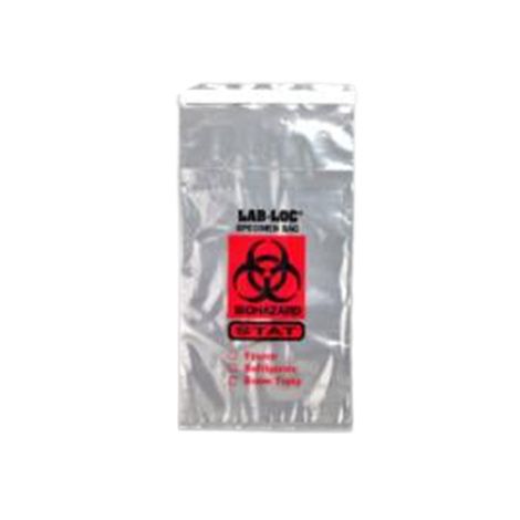 Elkay Lab Loc Tamper-Evident Specimen Bag With Removable Biohazard Symbol