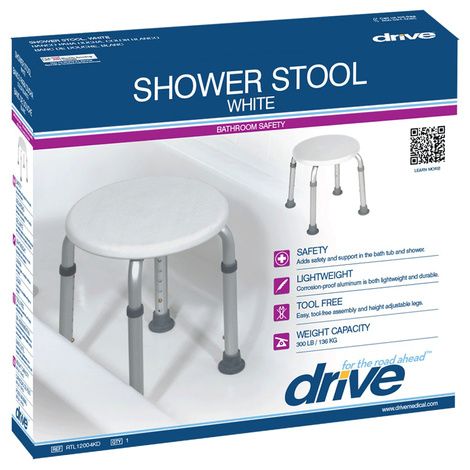 Drive Knock Down Adjustable Height Bath Stool