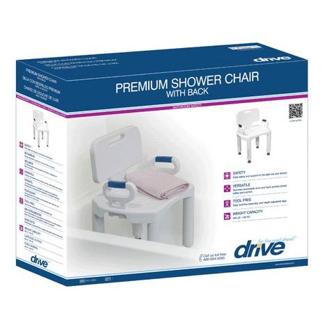 Drive Premium Series Shower Chair with Back and Arms