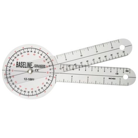 Baseline 360 Degrees Transparent Plastic Goniometer