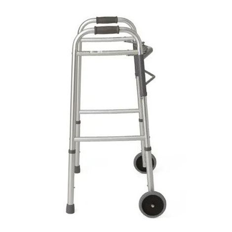 Guardian Easy Care Folding Walker With 5 Inch Fixed Wheels
