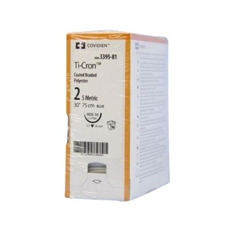 Medtronic Ti-cron Reverse Cutting Polyester Suture with HOS-12 Needle
