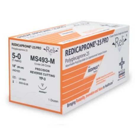 Myco Reli Pro 5-0 Redicaprone Undyed Monofilament 18 inch Suture