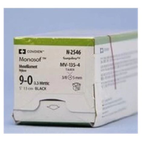 Medtronic Monosof Dermalon Taper Point Sutures MV-135-4 Needle