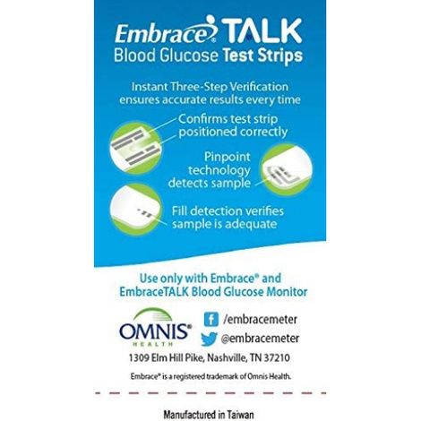 Omnis Health Embrace Blood Glucose Test Strips
