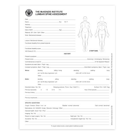 OPTP Lumbar Spine Assessment Forms